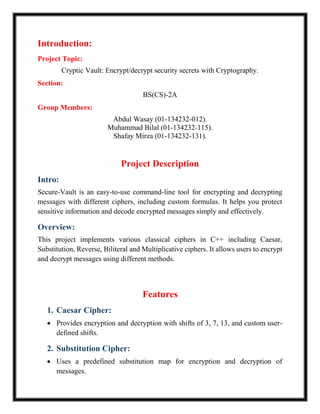 OOP project report cipher c++ .docx