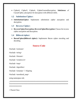 OOP project report cipher c++ .docx
