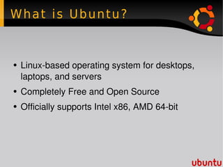 Oo Presenting Ubuntu | ODP | Operating Systems | Computer Software and Applications