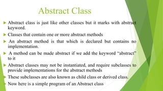 Abstract Class Presentation | PPTX