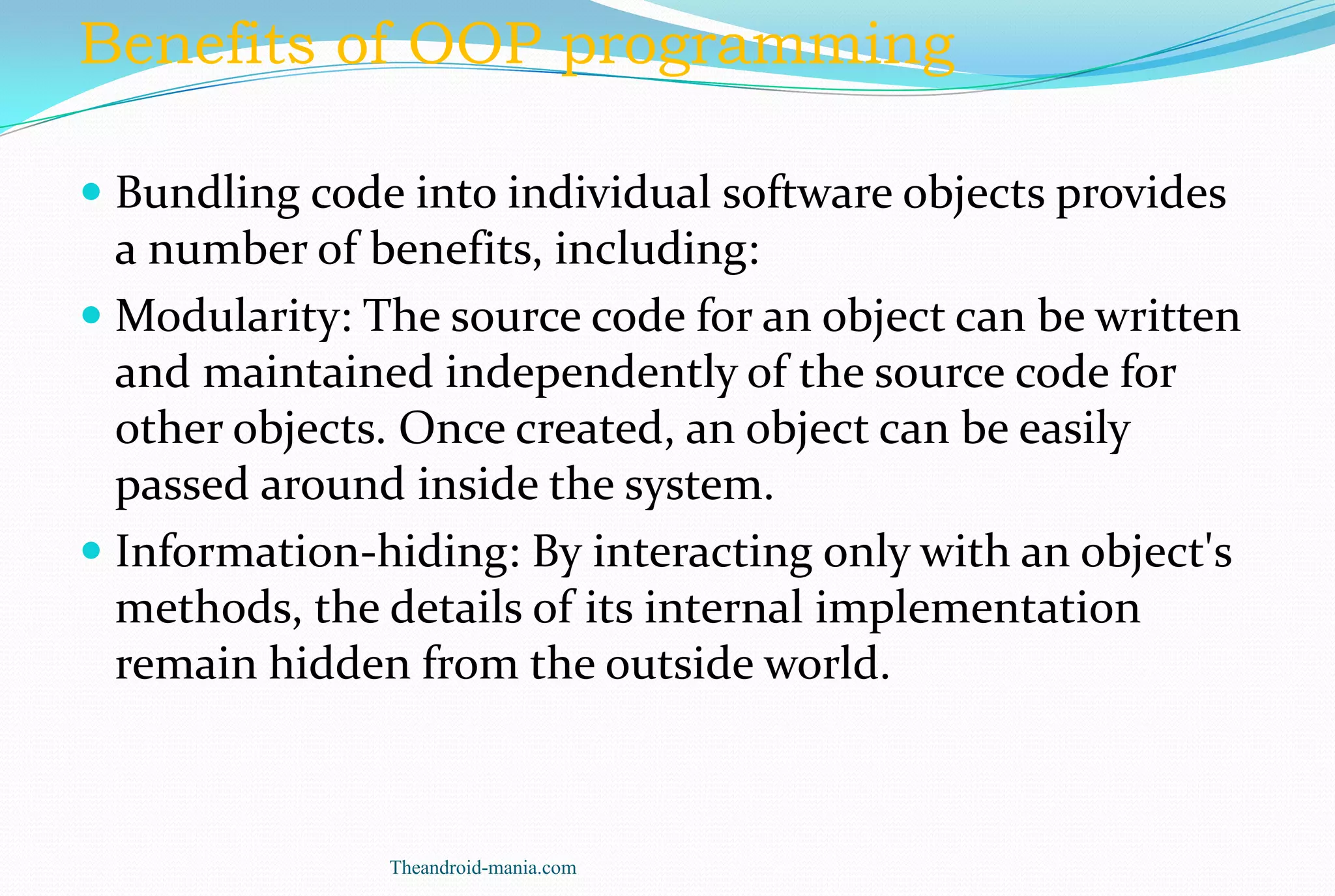Object Oriented Programing And Java Ppt