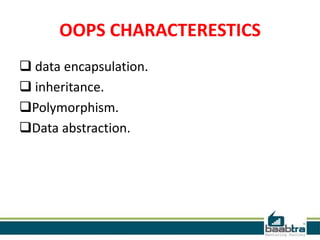 OOPS Characteristics (With Examples in PHP) | PPT
