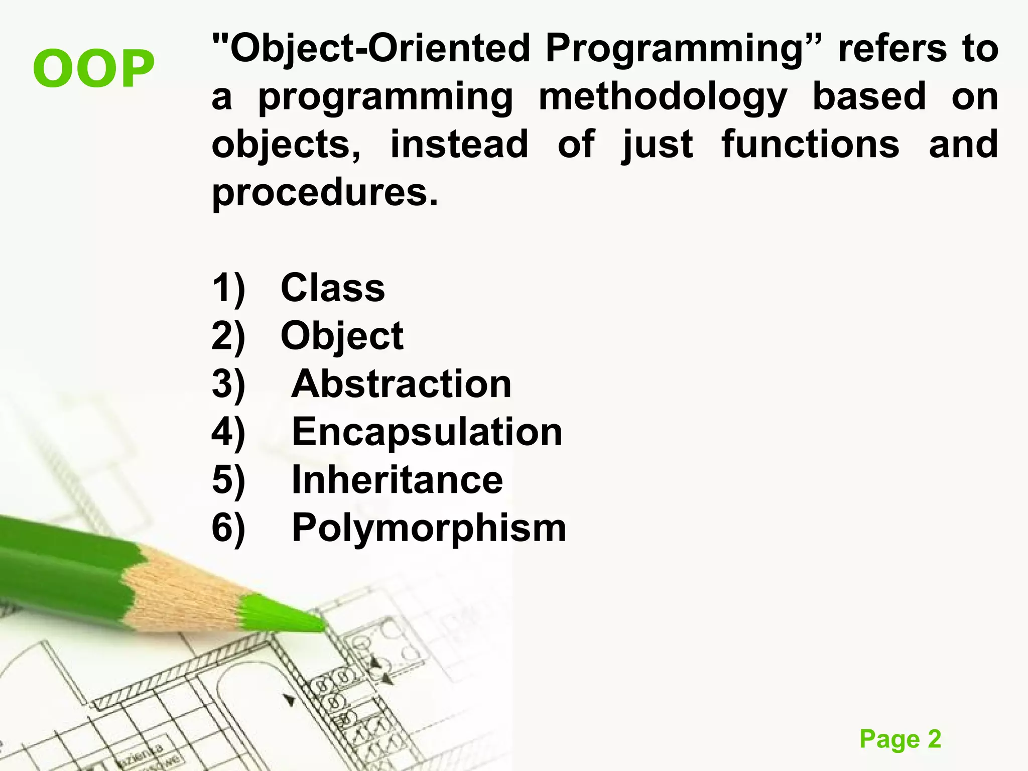 Oops Ppt Programming Languages Computing
