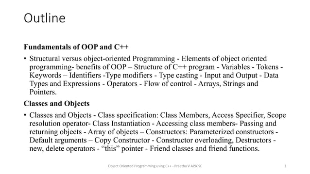 Object Oriented Programming Using C Oops Concepts Using C Programming Language Ppt