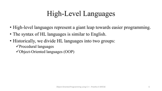 Object Oriented Programming Using C Oops Concepts Using C Programming Language Ppt