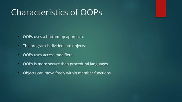 OOP concepts -in-Python programming language | PPTX