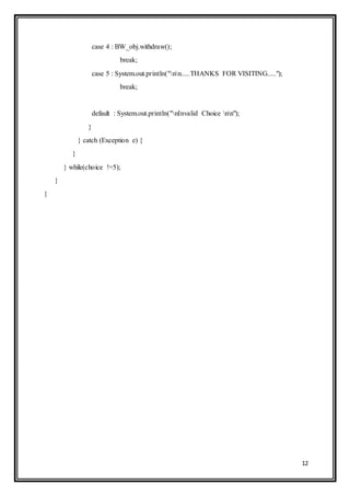 BANK MANAGEMENT SYSTEM report | DOCX