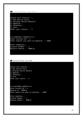 BANK MANAGEMENT SYSTEM report | DOCX