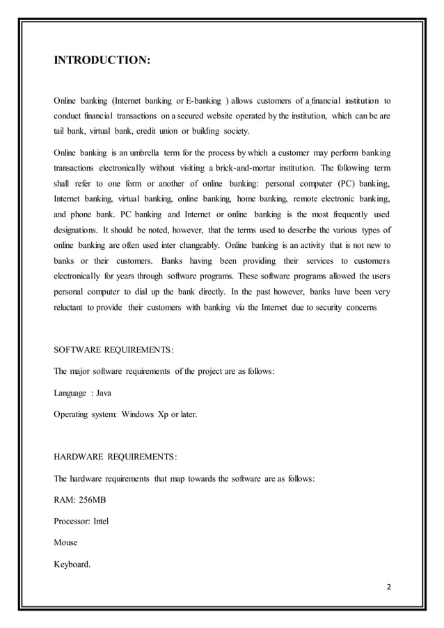 BANK MANAGEMENT SYSTEM report | DOCX