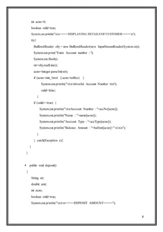 BANK MANAGEMENT SYSTEM report | DOCX