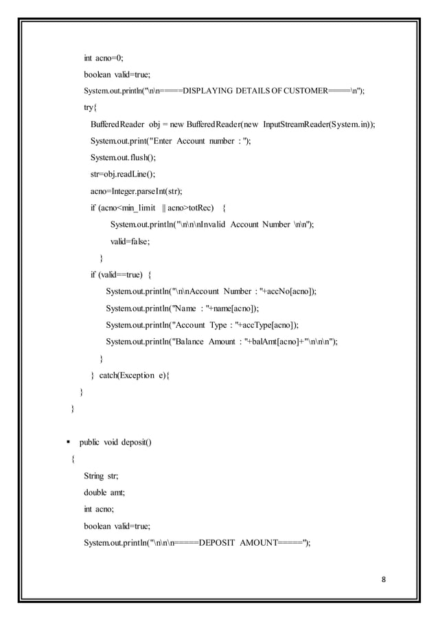 BANK MANAGEMENT SYSTEM report | DOCX