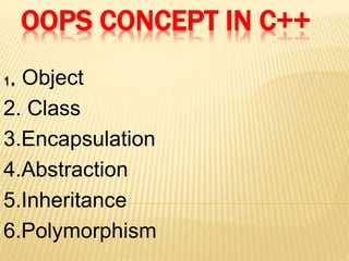 Oops concept in c++ unit 3 -topic 4 | PPT