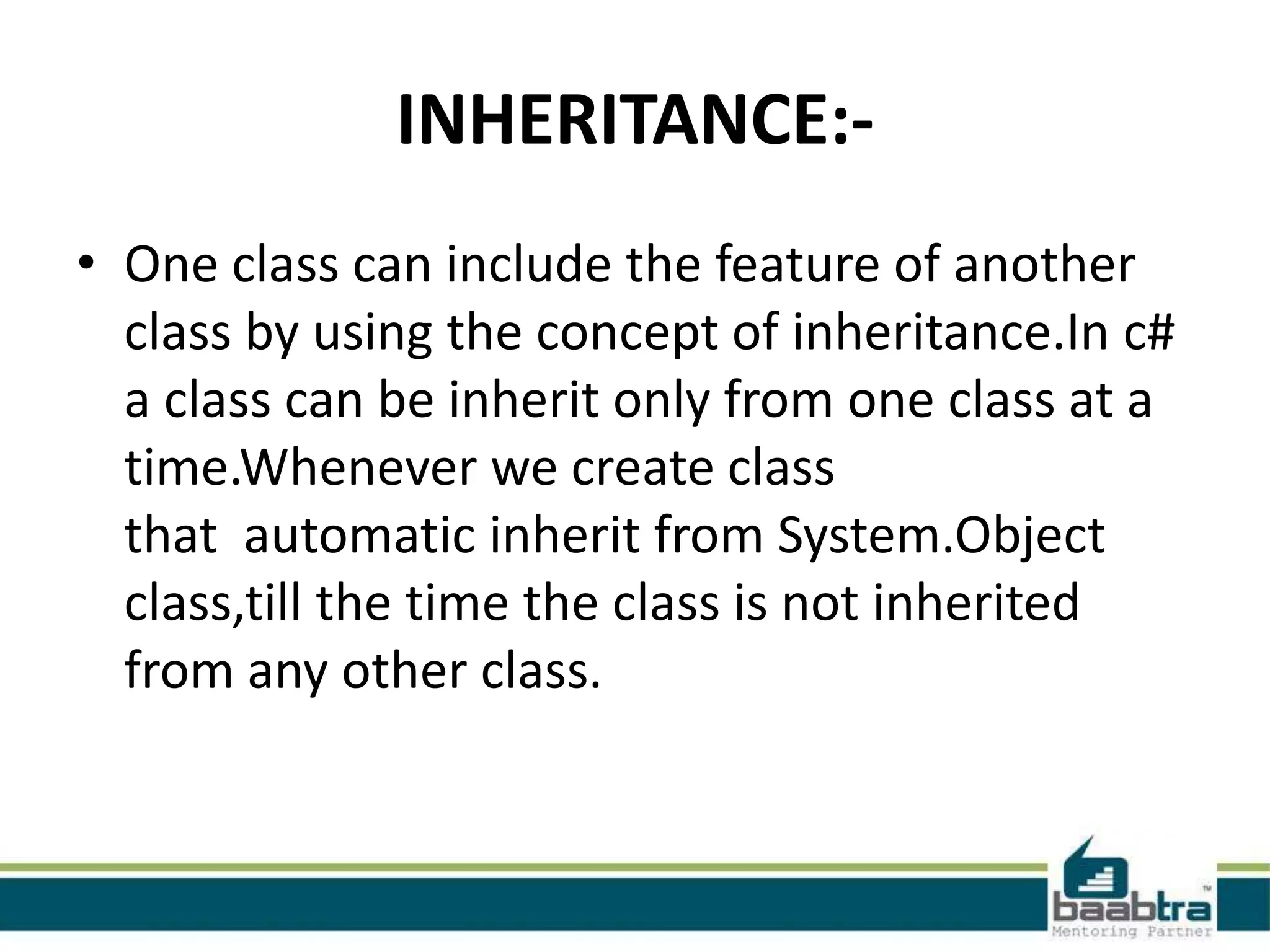Oops concept on c# | PPTX