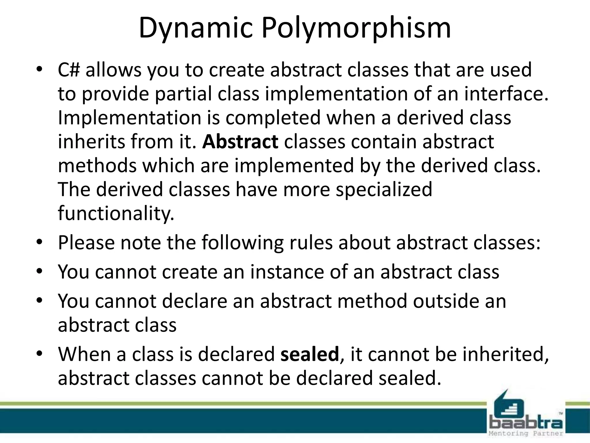 Oops concept on c# | PPTX