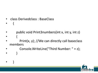 Oops concept on c# | PPTX