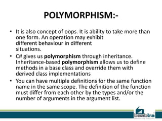Oops concept on c# | PPTX