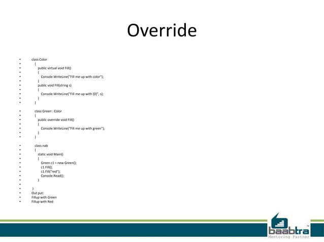 Oops concept on c# | PPTX