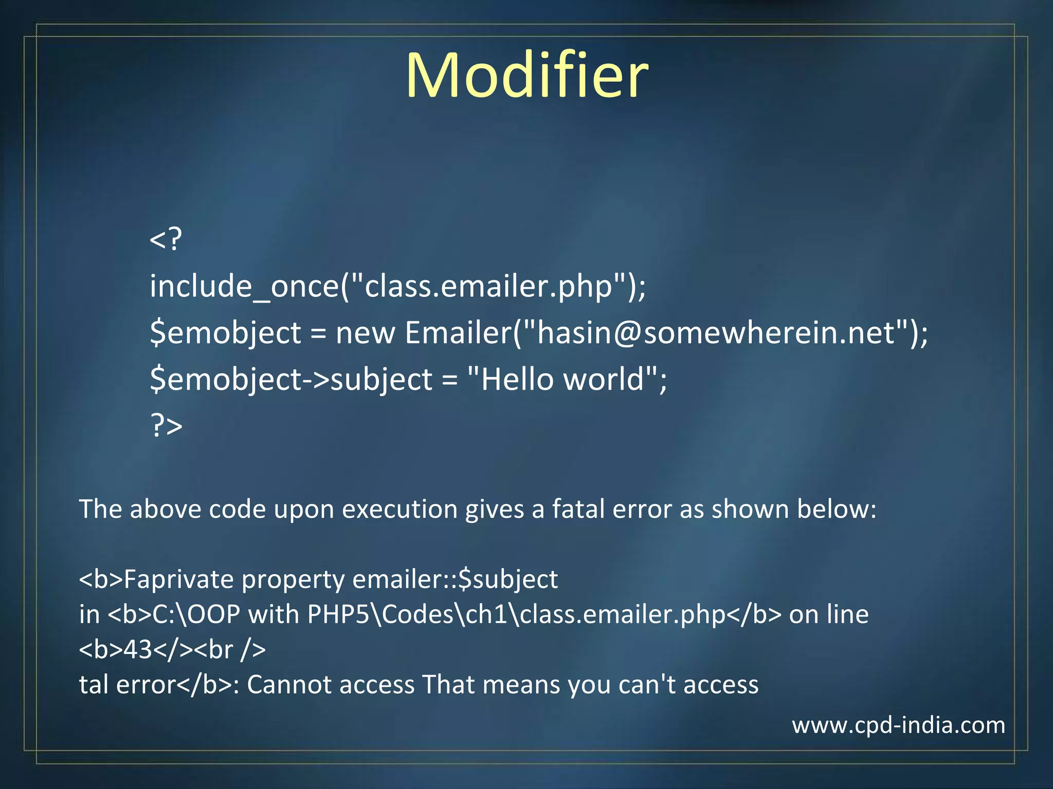 Oops concepts in php | PPT
