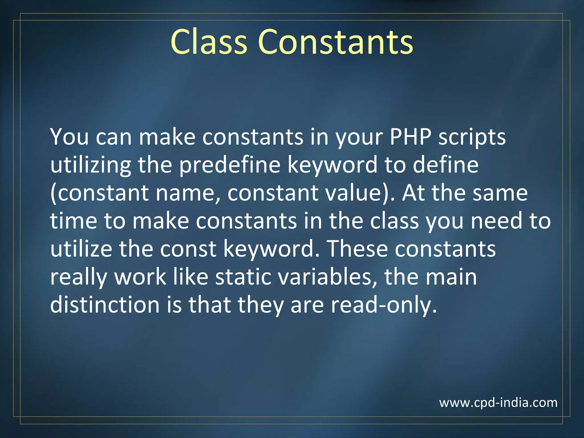 Oops concepts in php | PPT