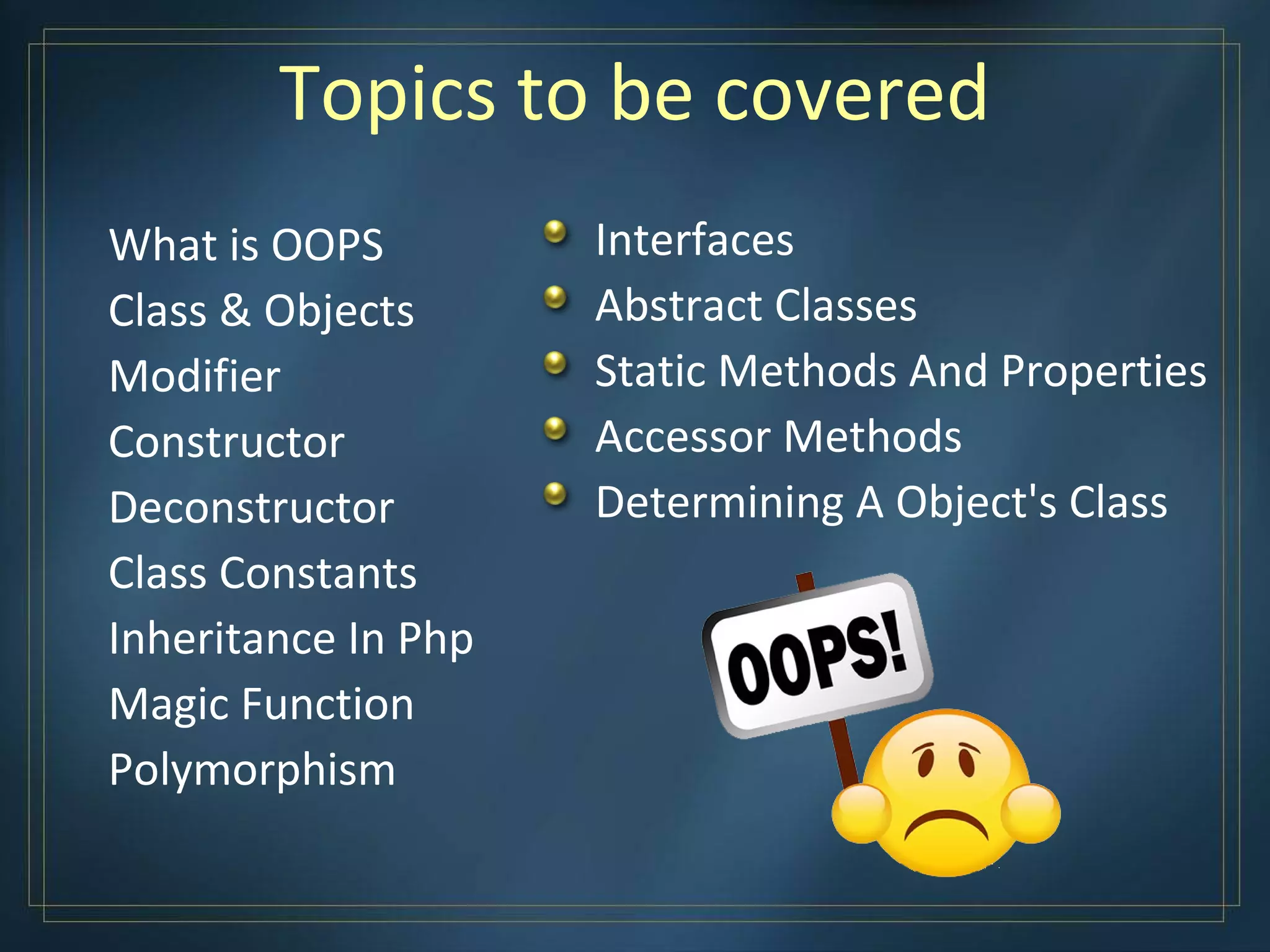Oops concepts in php | PPT