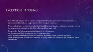 OOPs & C++(UNIT 5) | PPTX | Programming Languages | Computing