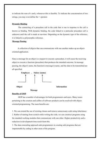 Introduction to OOPs Concept- Features, Basic concepts, Benefits and Applications | PDF