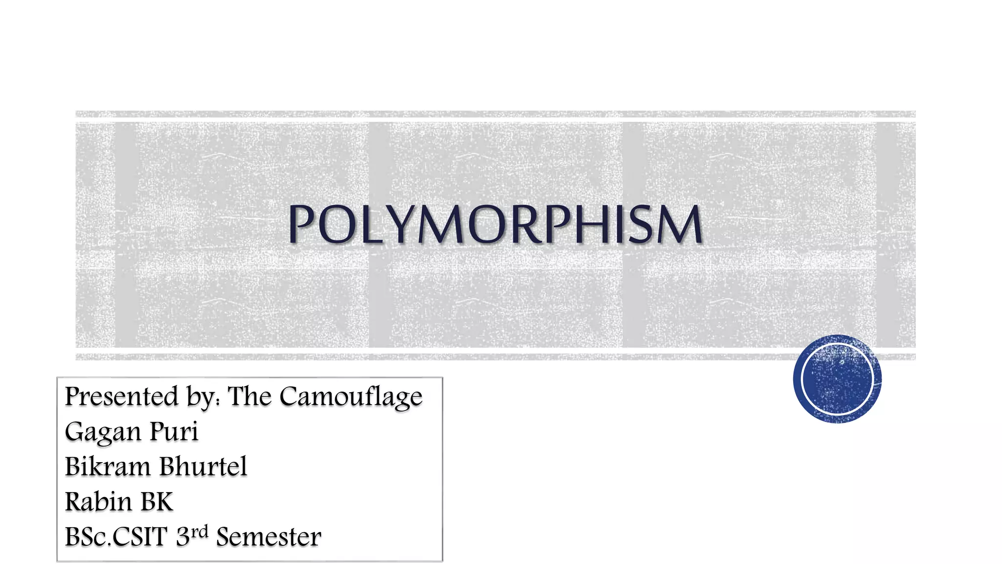 Polymorphism In C Pptx Programming Languages Computing 8393