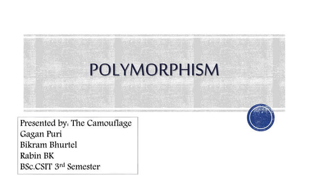 Polymorphism In C Pptx Programming Languages Computing