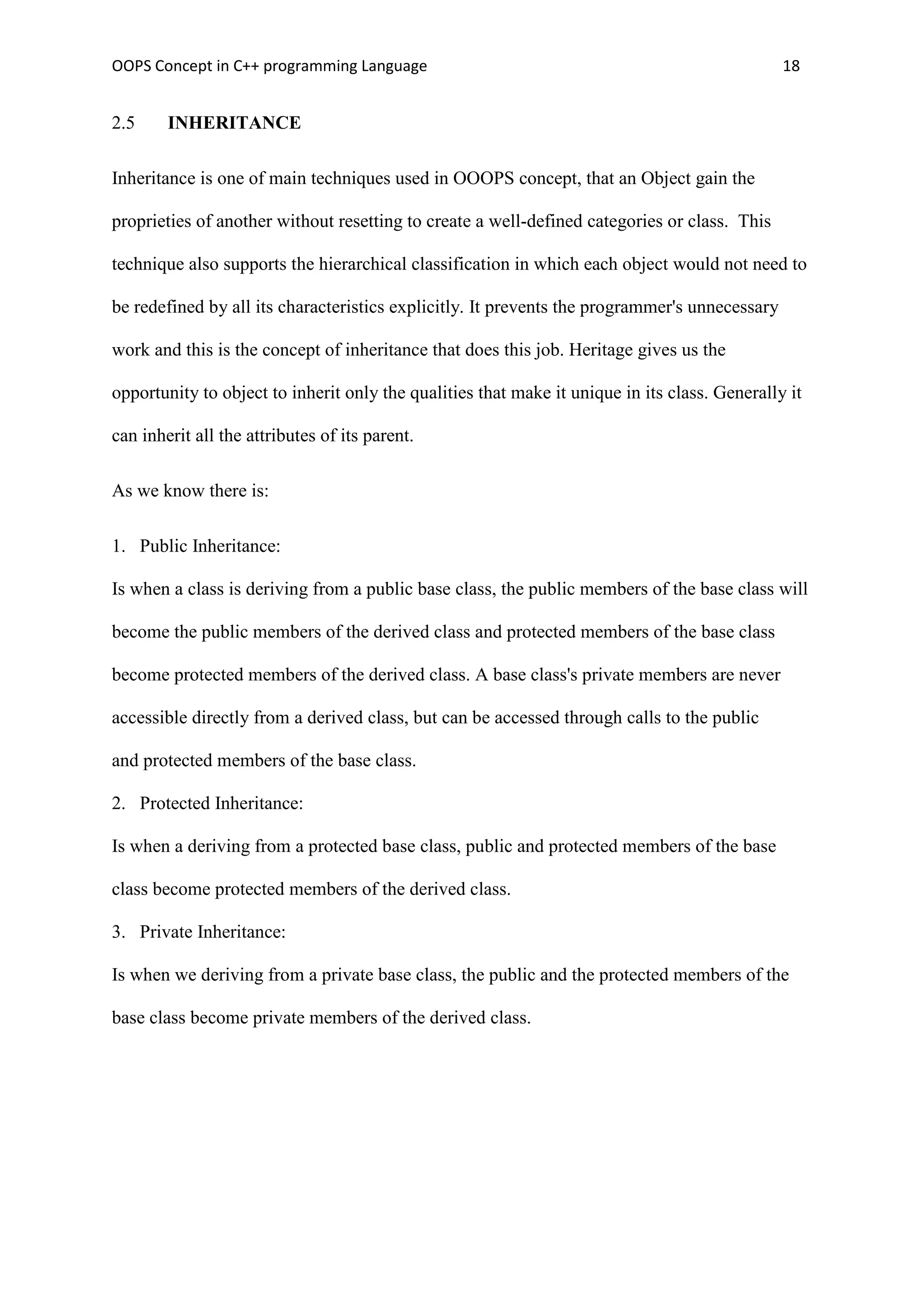 Oops concepts in c++ documentation | PDF