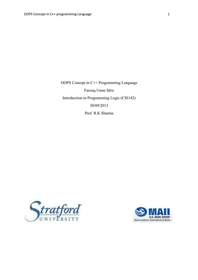 Oops concepts in c++ documentation | PDF