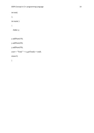 Oops concepts in c++ documentation | PDF