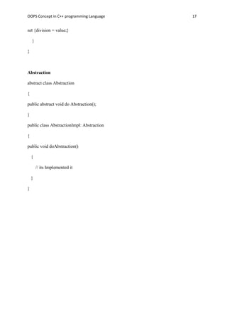 Oops concepts in c++ documentation | PDF