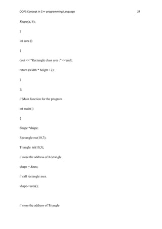 Oops concepts in c++ documentation | PDF