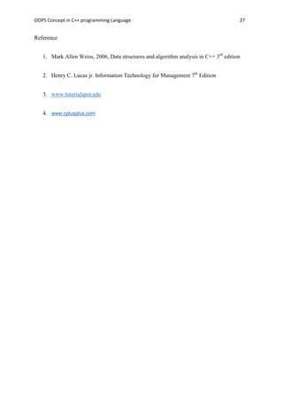 Oops concepts in c++ documentation | PDF