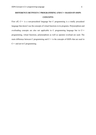 Oops concepts in c++ documentation | PDF