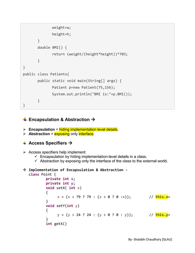 OOPs & Inheritance Notes | PDF