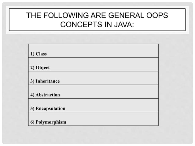 OOPS In JAVA.pptx | Programming Languages | Computing