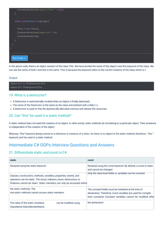 OOPs Interview Questions PDF By ScholarHat | PDF