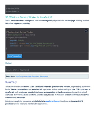 OOPS JavaScript Interview Questions PDF By ScholarHat | PDF