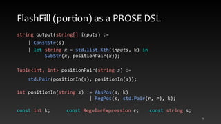 Microsoft PROSE SDK: A Framework for Inductive Program Synthesis | PPT
