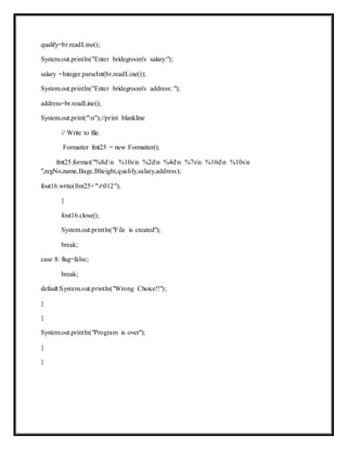 A JAVA project on Marriage bureau management system | DOCX