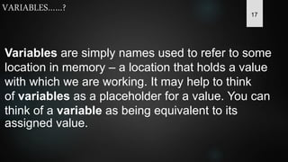 Literals, primitive datatypes, variables, expressions, identifiers | PPT