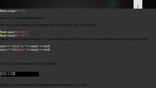 Literals, primitive datatypes, variables, expressions, identifiers | PPT