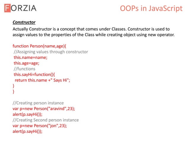 Object Oriented Programming In JavaScript | PPTX | Web Development | Internet
