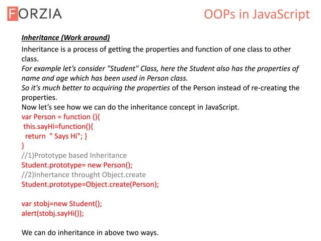 Object Oriented Programming In JavaScript | PPTX | Web Development | Internet