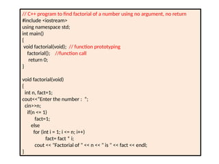 OOPS PROGRAM for the clarity of functions in c++ | PPT