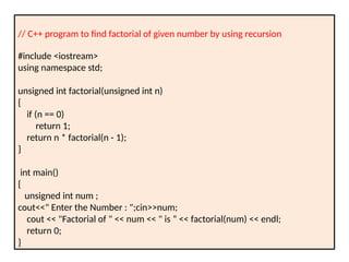 OOPS PROGRAM for the clarity of functions in c++ | PPT