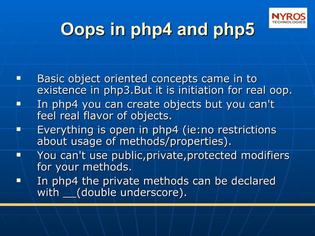 Oops in PHP By Nyros Developer | PPT