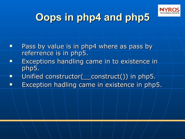 Oops in PHP By Nyros Developer | PPT
