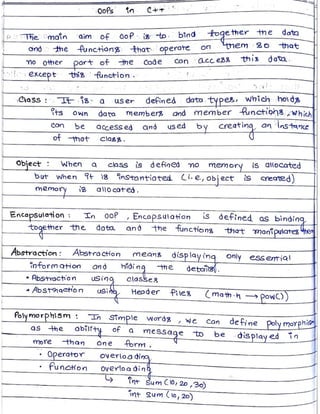 Object Oriented Programming Language || VIVA Question | PDF